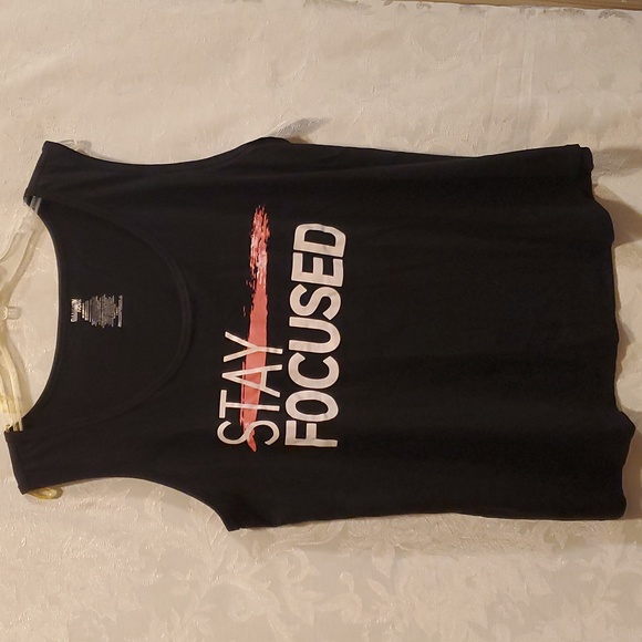 Danskin | Tops | Sz 4x 2628 Stay Focused Danskin Black Sleeveless Tee ...